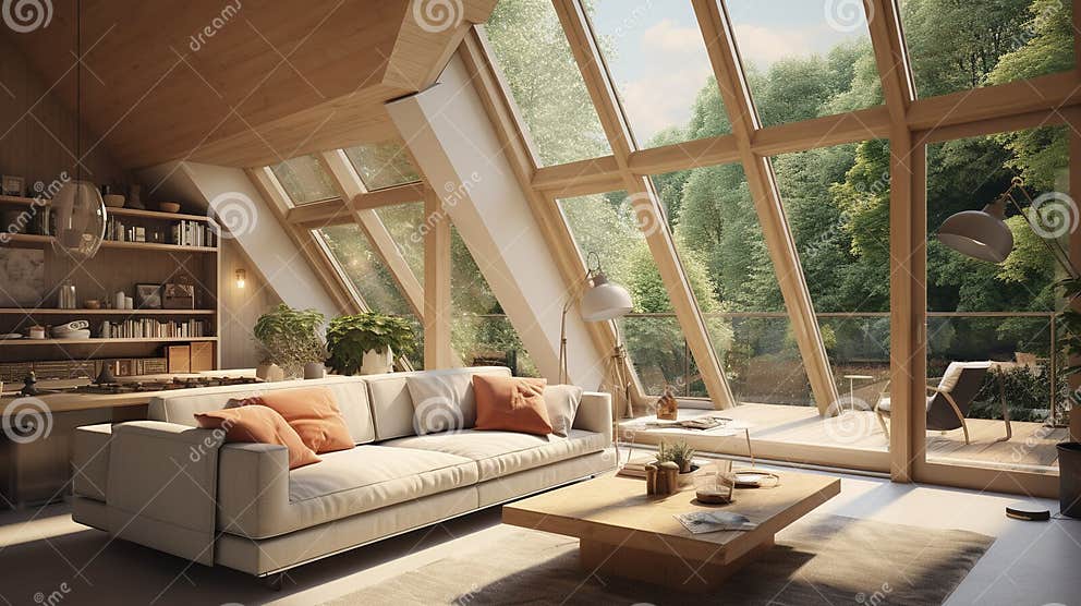 A Bungalow with Large Windows that Allow Plenty of Natural Light Stock ...