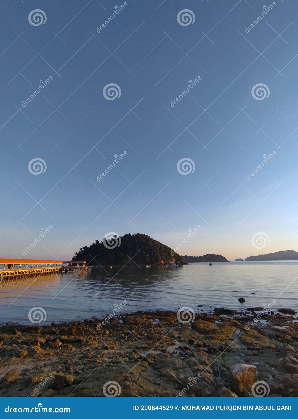 Sunset at lanun island stock image. Image of floor, blue - 200844529