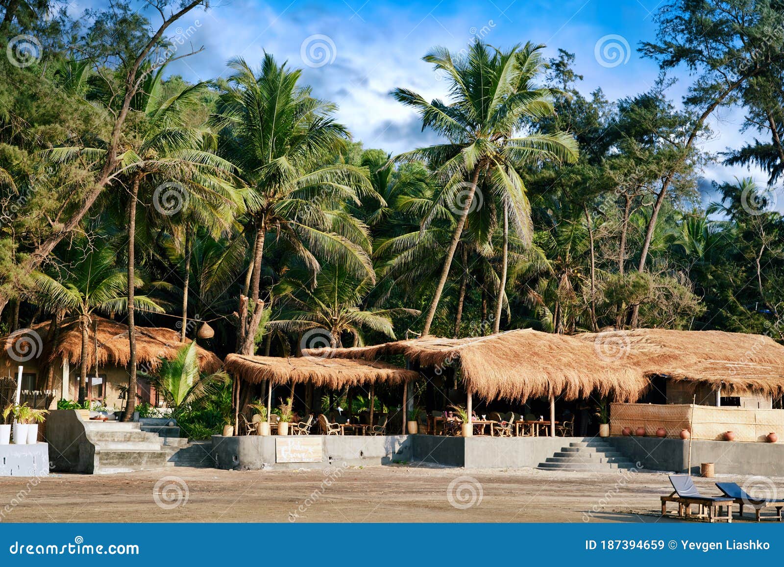 Bungalow on the Tropical Beach of Goa Stock Image - Image of sunlight ...