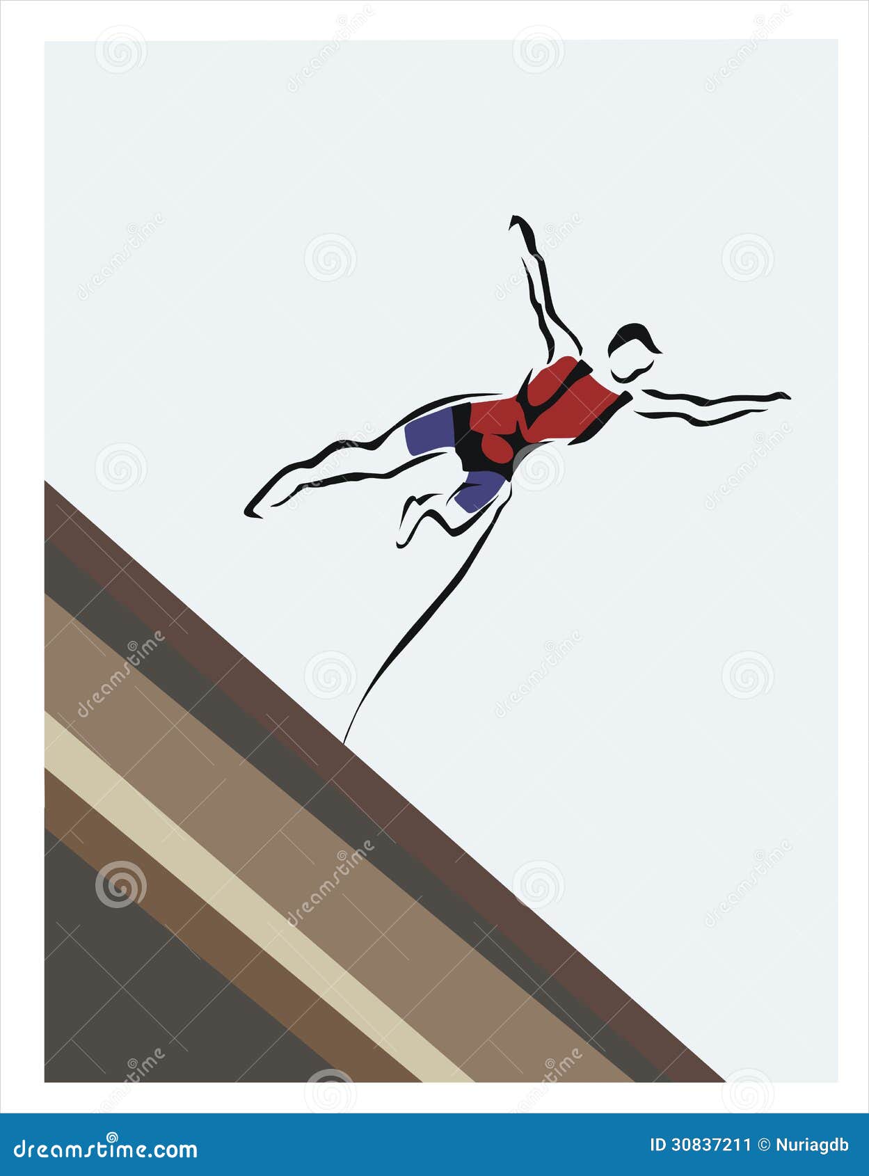 Bungee het springen vector illustratie. Illustration of hoogte - 30837211