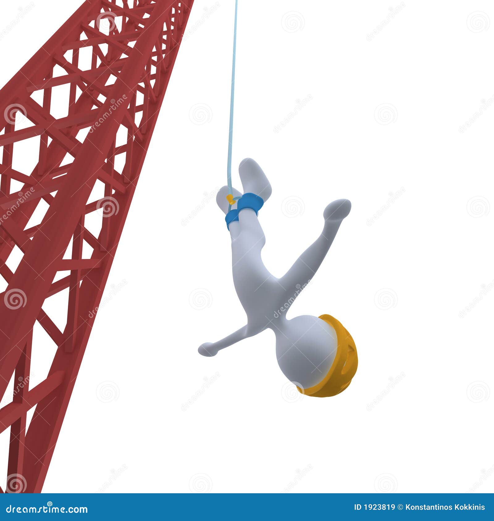 Bungee Jumping Personages Collection Flat Vector Illustration Isolated ...
