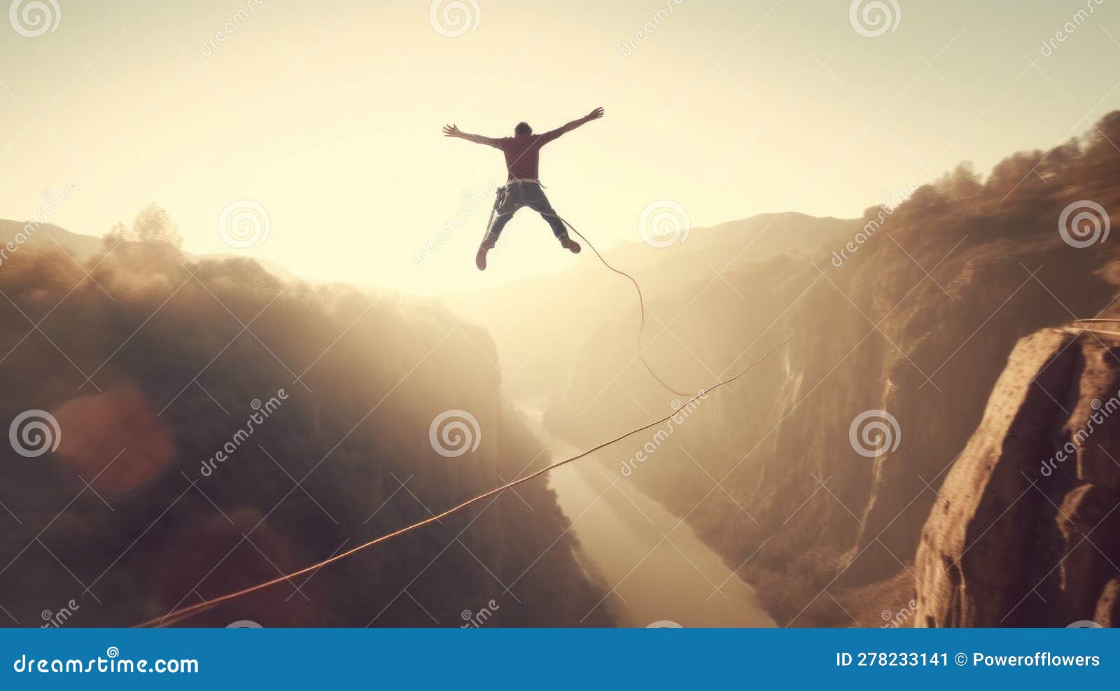 Bungee Jumping Created with Generative AI Technology Stock Illustration ...
