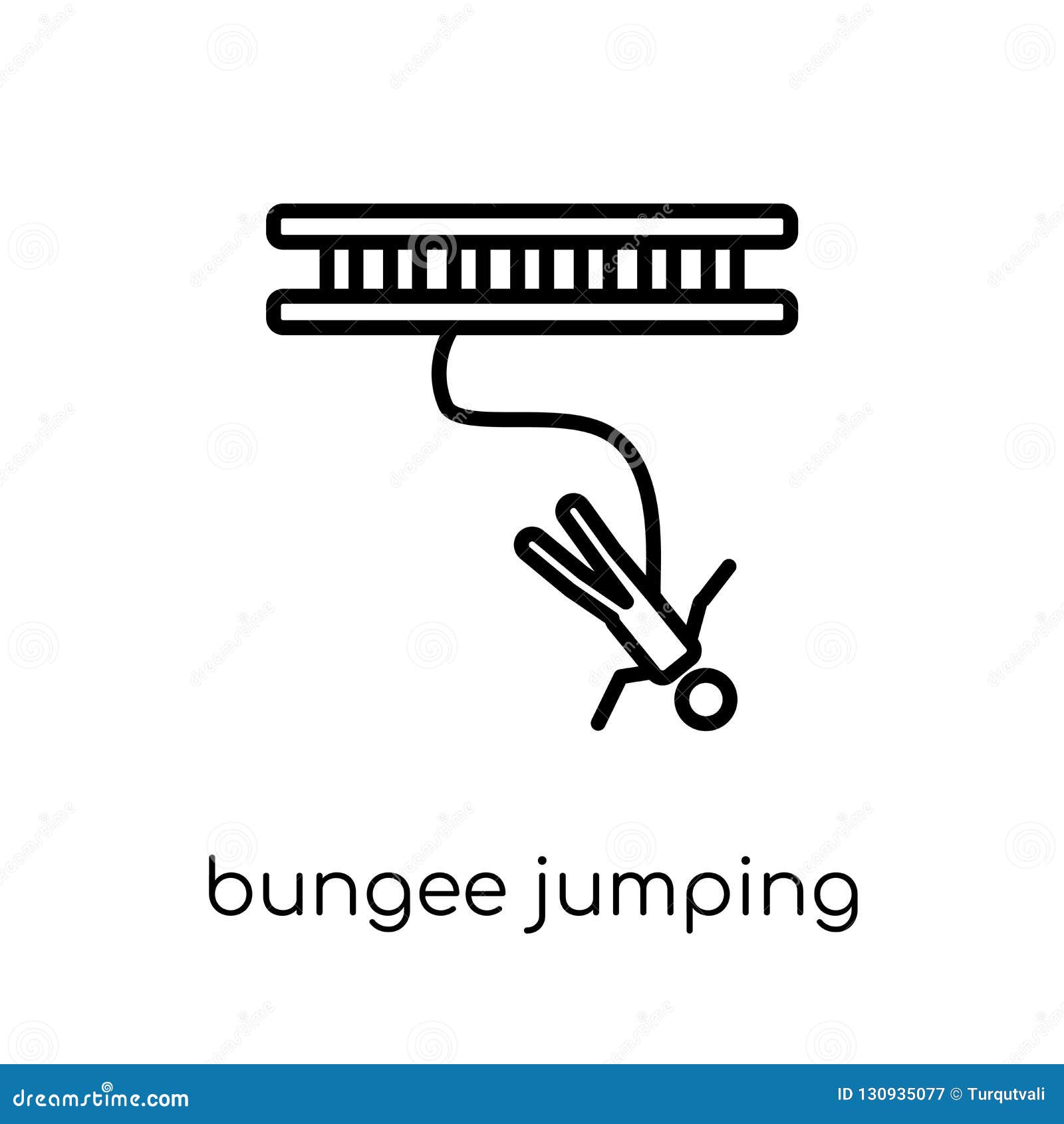 Bungee Jumping Icon. Trendy Modern Flat Linear Vector Bungee Jumping ...