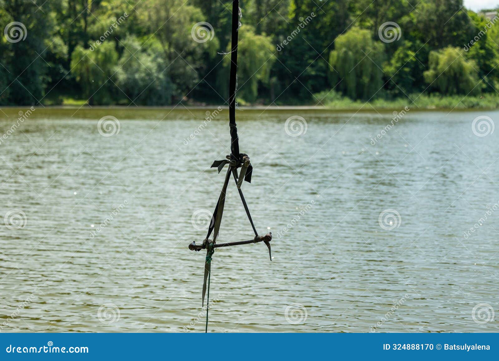 Bungee Rope on the Surface of the Lake Stock Photo - Image of jumping ...