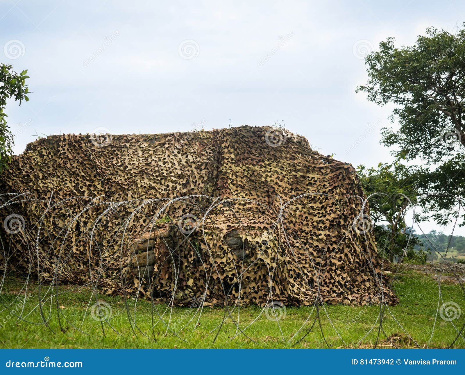 Bunger with barbed wire. stock photo. Image of iron, fighting - 81473942