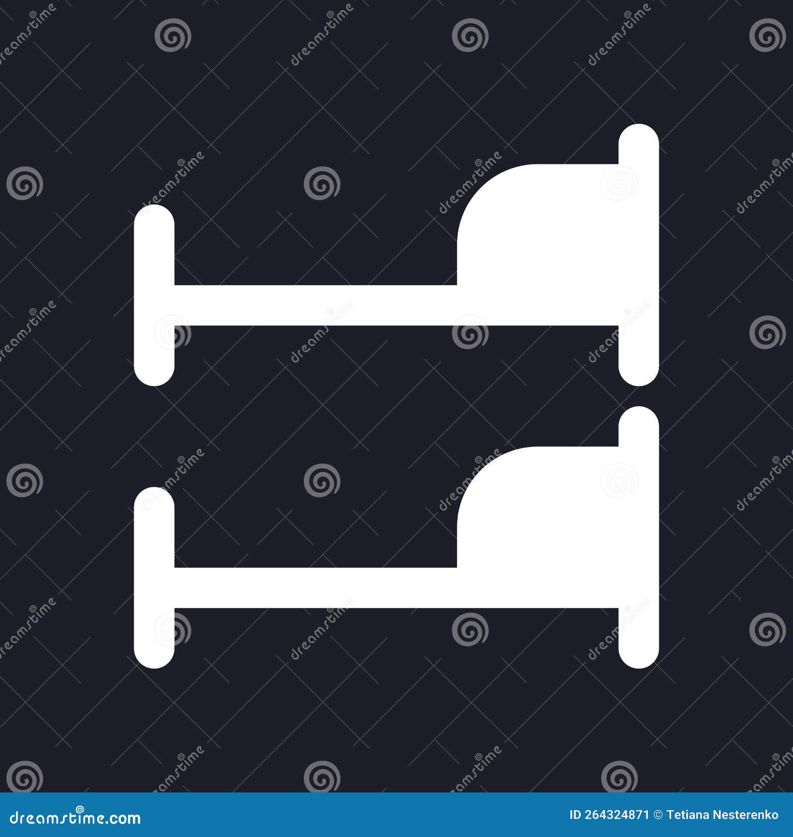 Bunk Bed Dark Mode Glyph Ui Icon Stock Vector Illustration Of Mode
