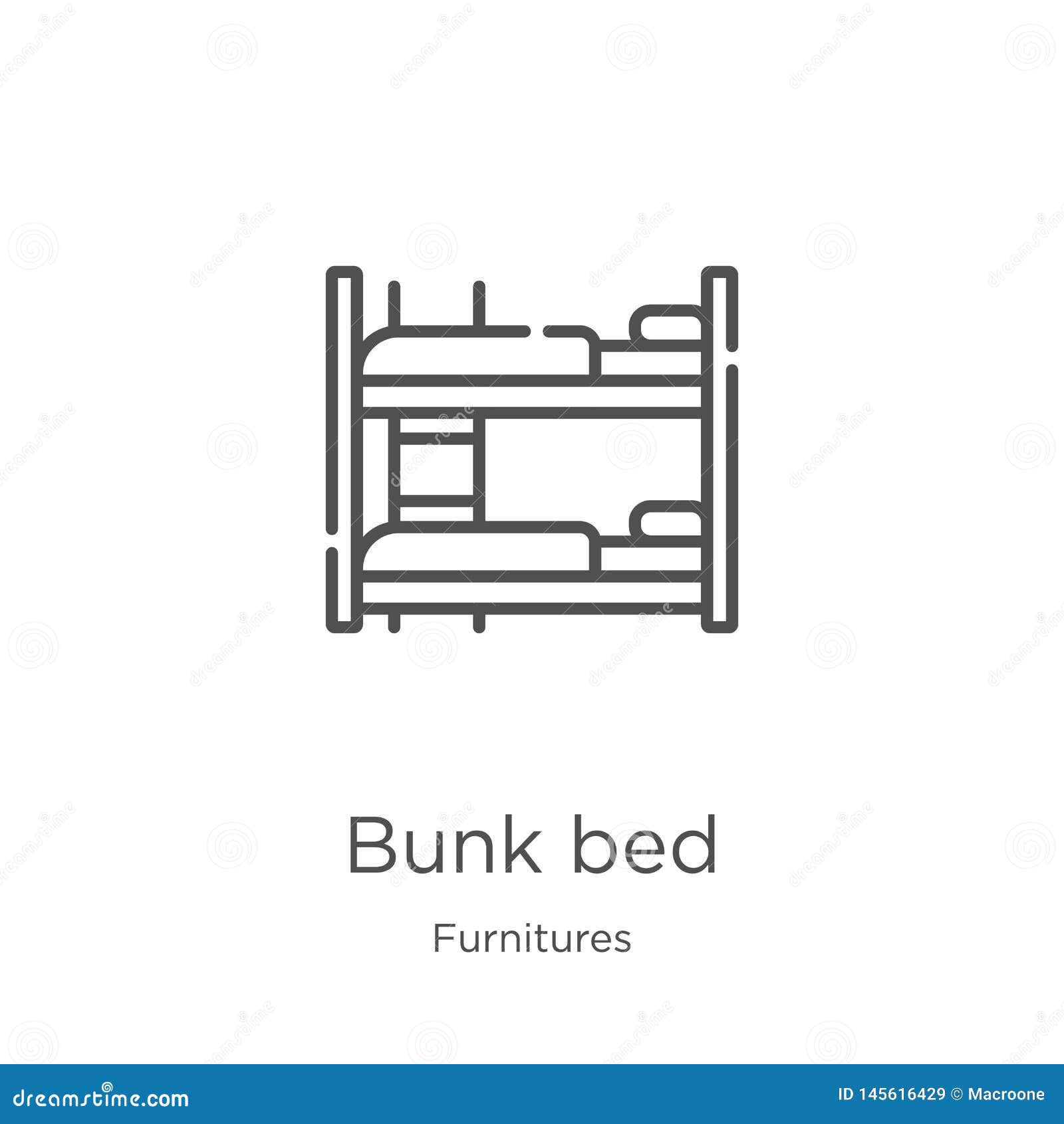 Bunk Bed Icon Vector from Furnitures Collection. Thin Line Bunk Bed ...