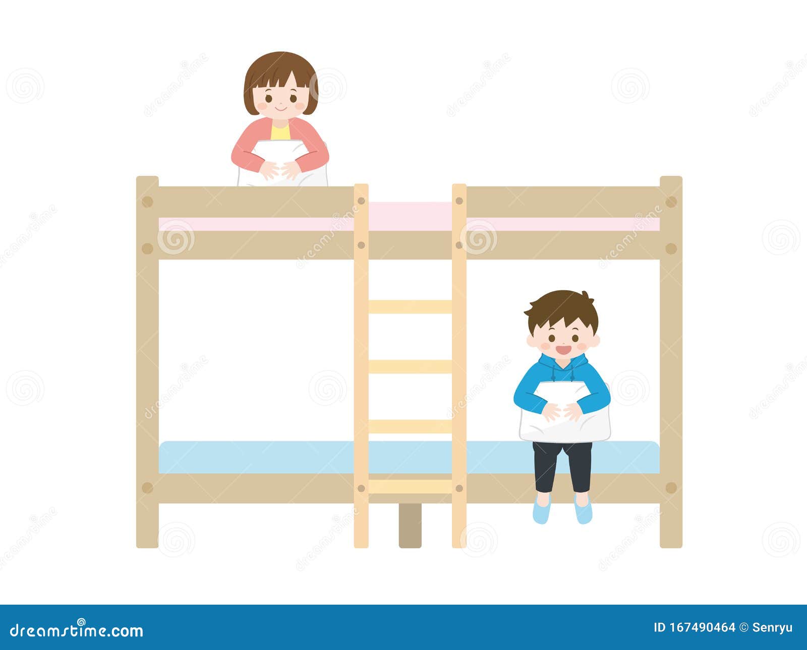 Bunk bed stock vector. Illustration of children, girl - 167490464