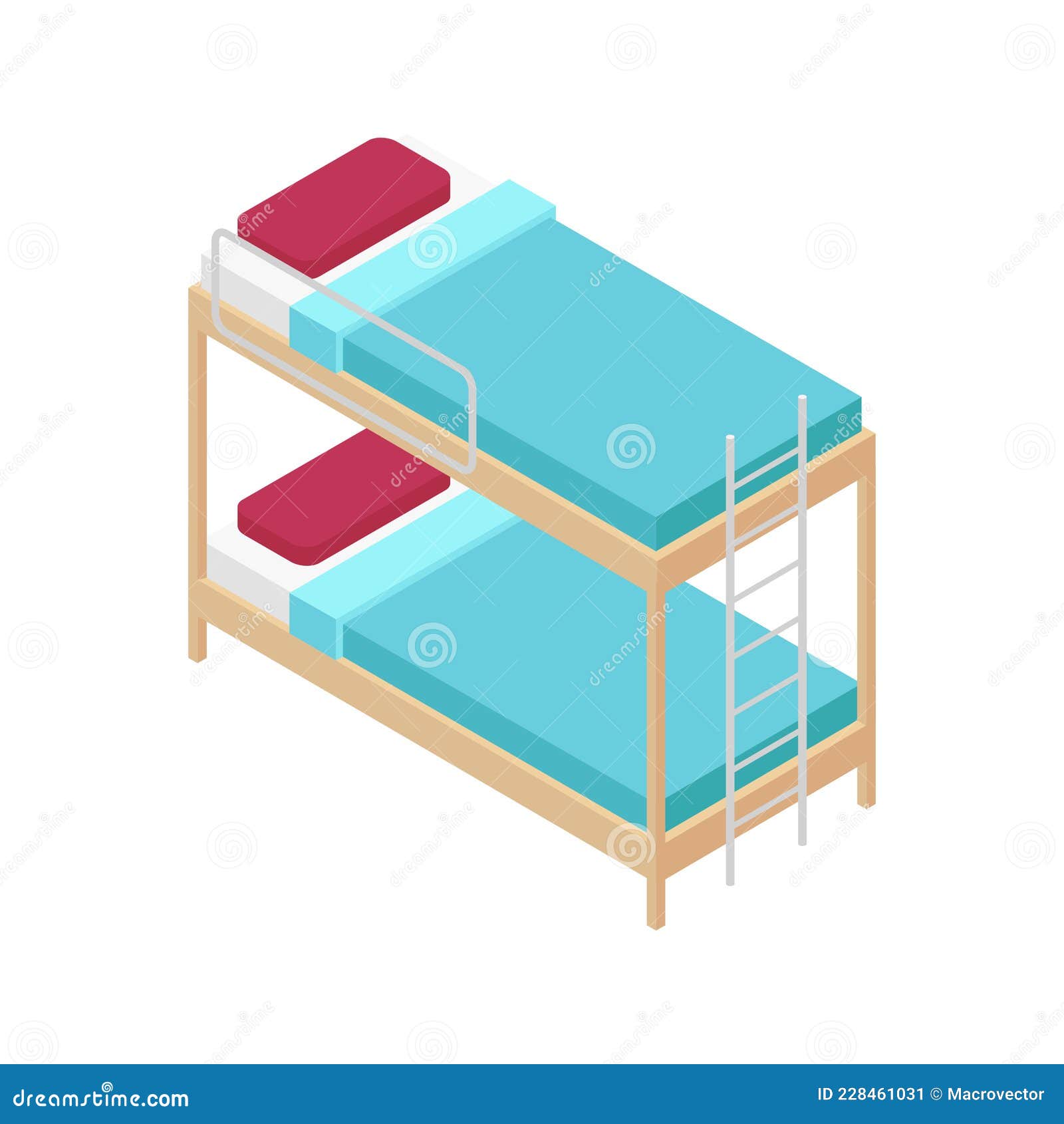Bunk Bed Isometric Composition Stock Vector - Illustration of indoor ...