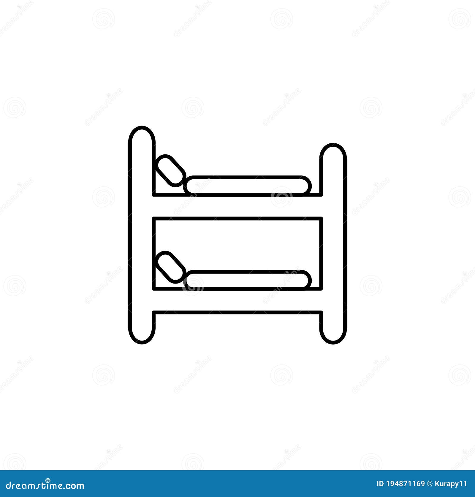 Bunk bed line icon. stock illustration. Illustration of equipment ...