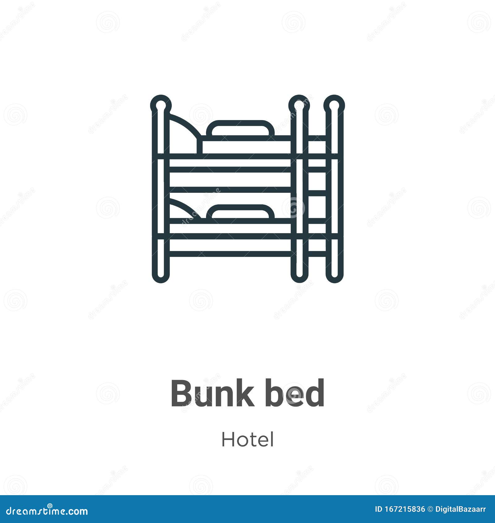 Bunk Bed Outline Vector Icon. Thin Line Black Bunk Bed Icon, Flat ...
