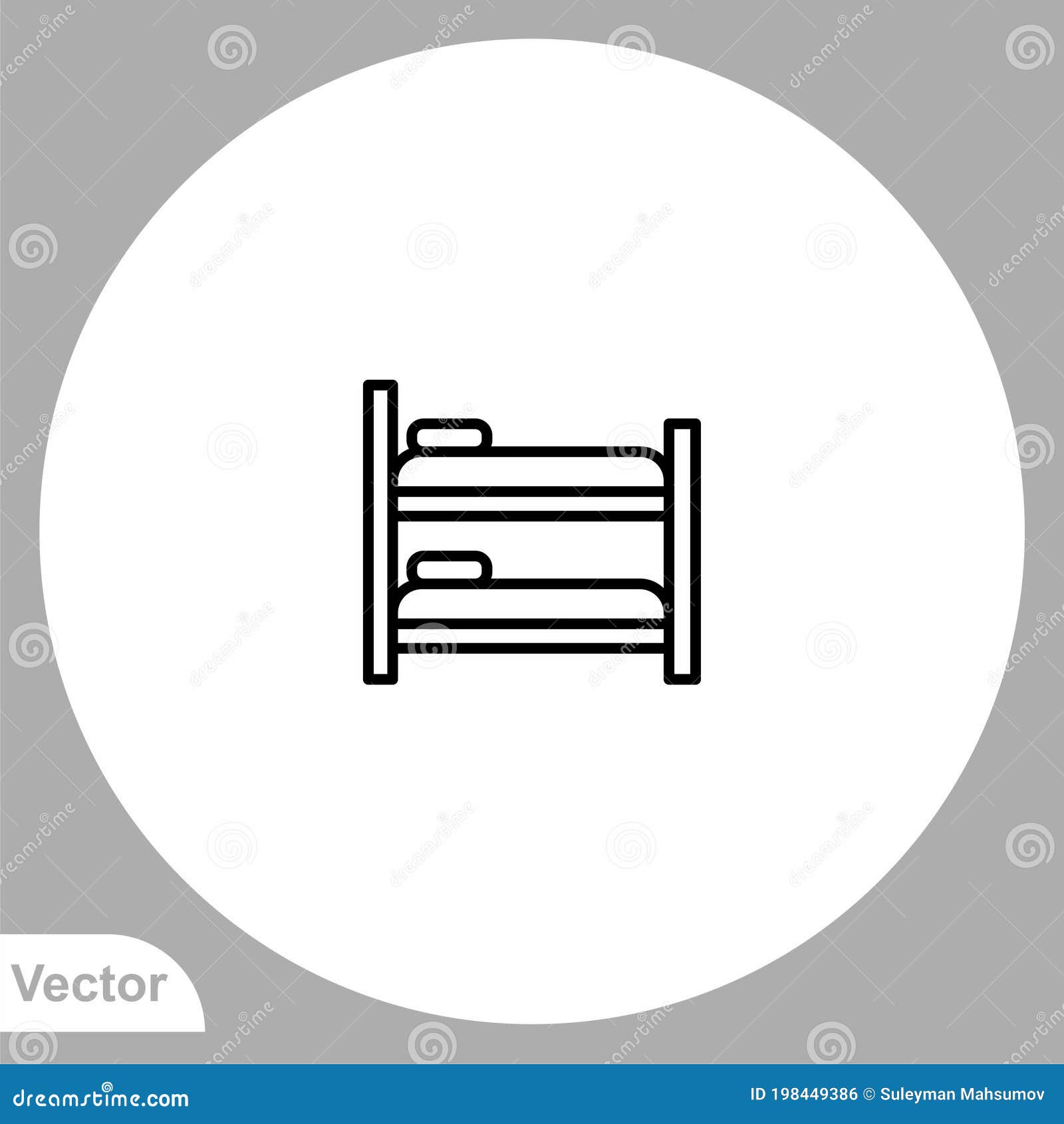 Bunk Bed Vector Icon Sign Symbol Stock Vector - Illustration of ...