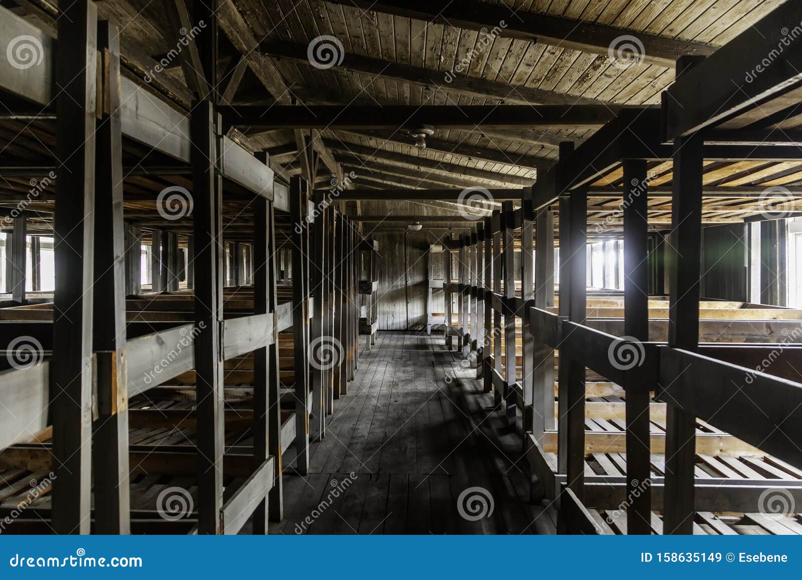 Bunk Beds of a Concentration Camp Editorial Stock Image - Image of ...