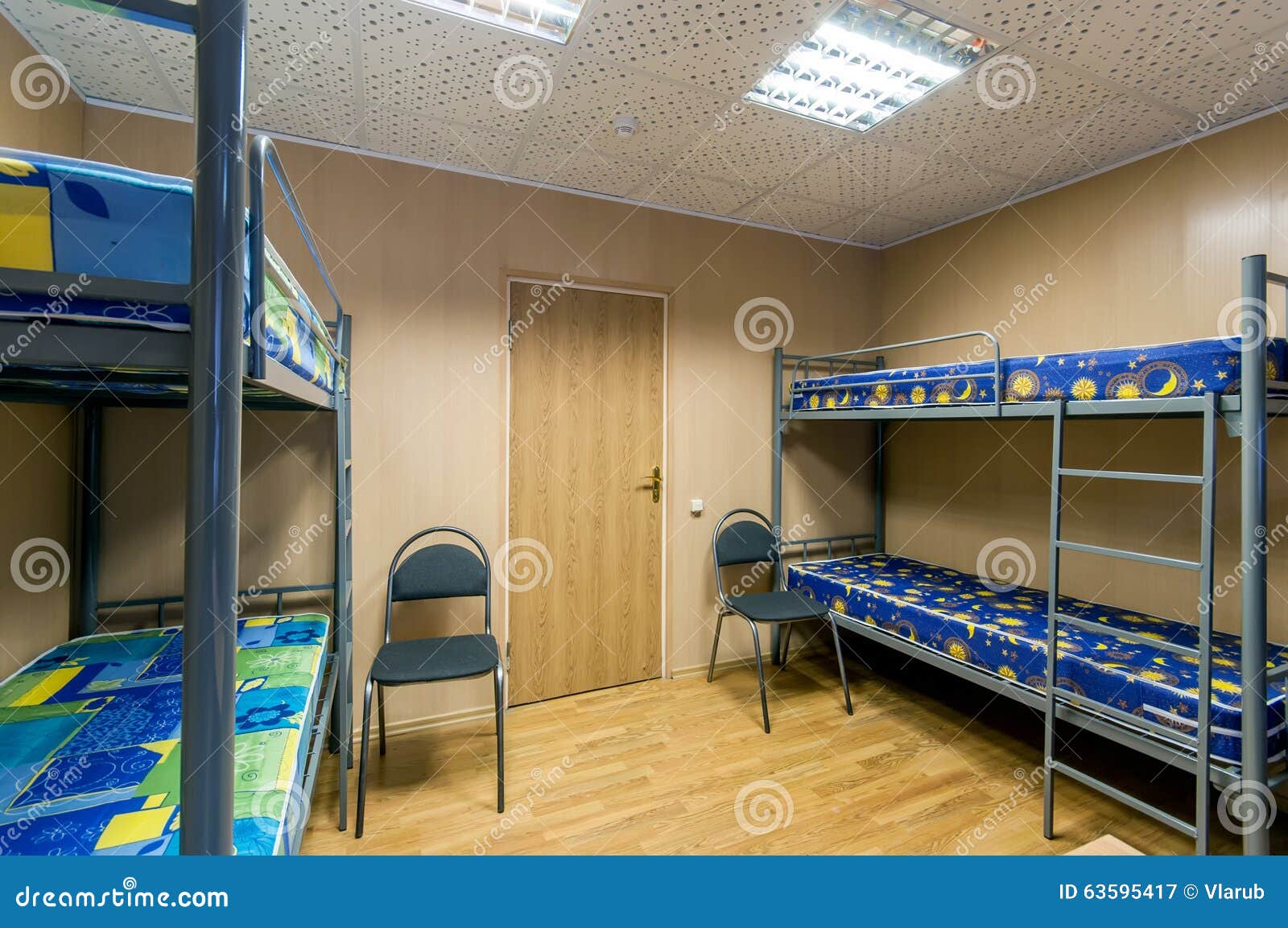 Bunk Metal Beds in Hostel Room Stock Image - Image of home, motel: 63595417