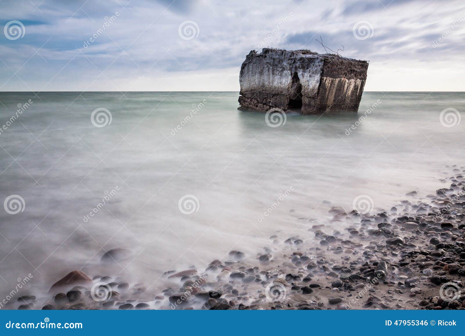 Bunker on the Baltic Sea stock photo. Image of coast - 47955346