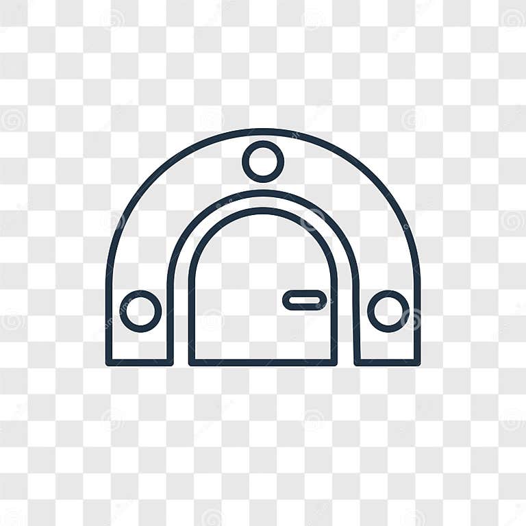 Bunker Concept Vector Linear Icon Isolated on Transparent Background ...