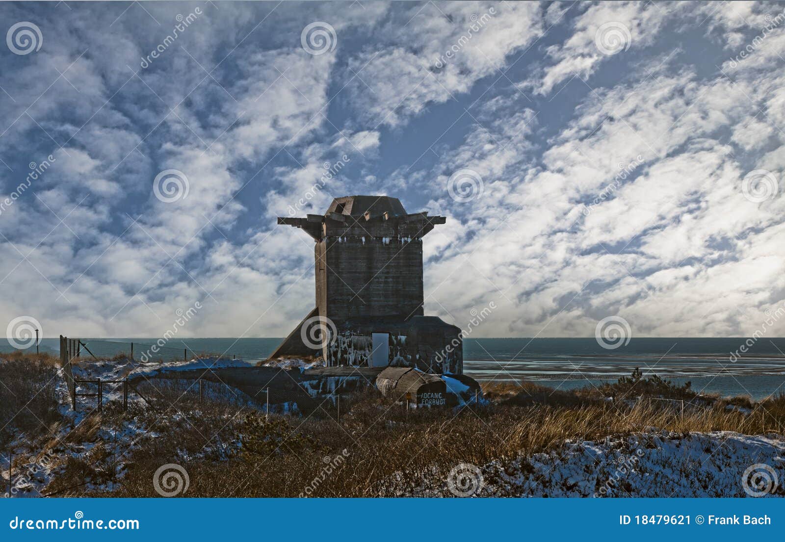 Bunker on a Danish beach stock image. Image of esbjerg - 18479621