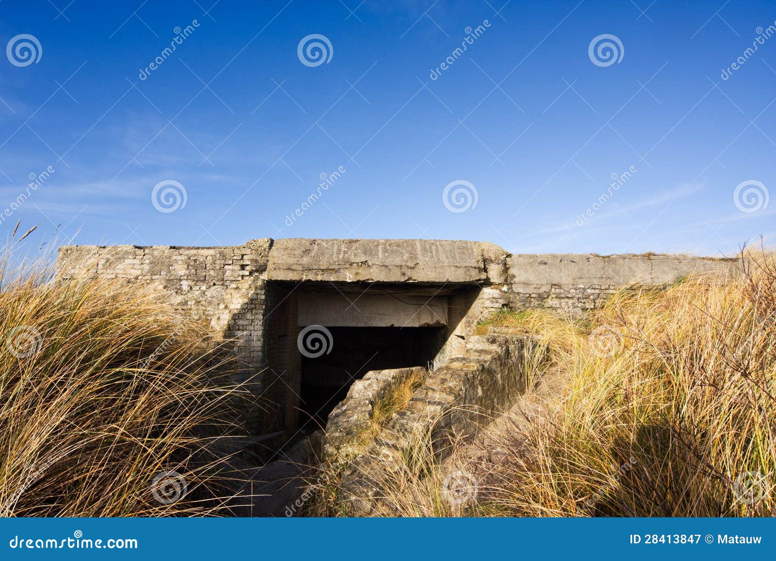 Bunker in the dunes stock image. Image of monument, soldiers - 28413847