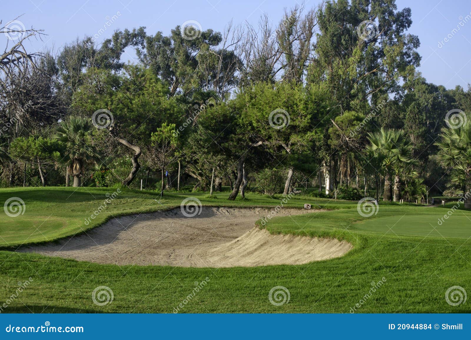 Bunker of a golf course. stock photo. Image of danger - 20944884