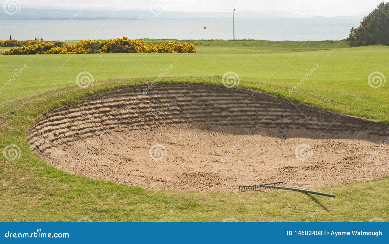 Bunker on Golf Course by the Sea. Stock Photo - Image of seaside ...