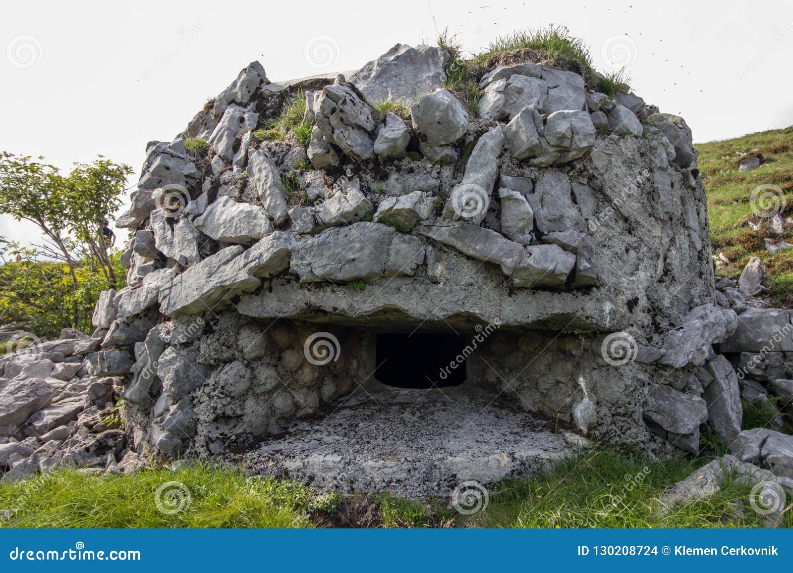 Bunker made from stones stock photo. Image of isonzo - 130208724
