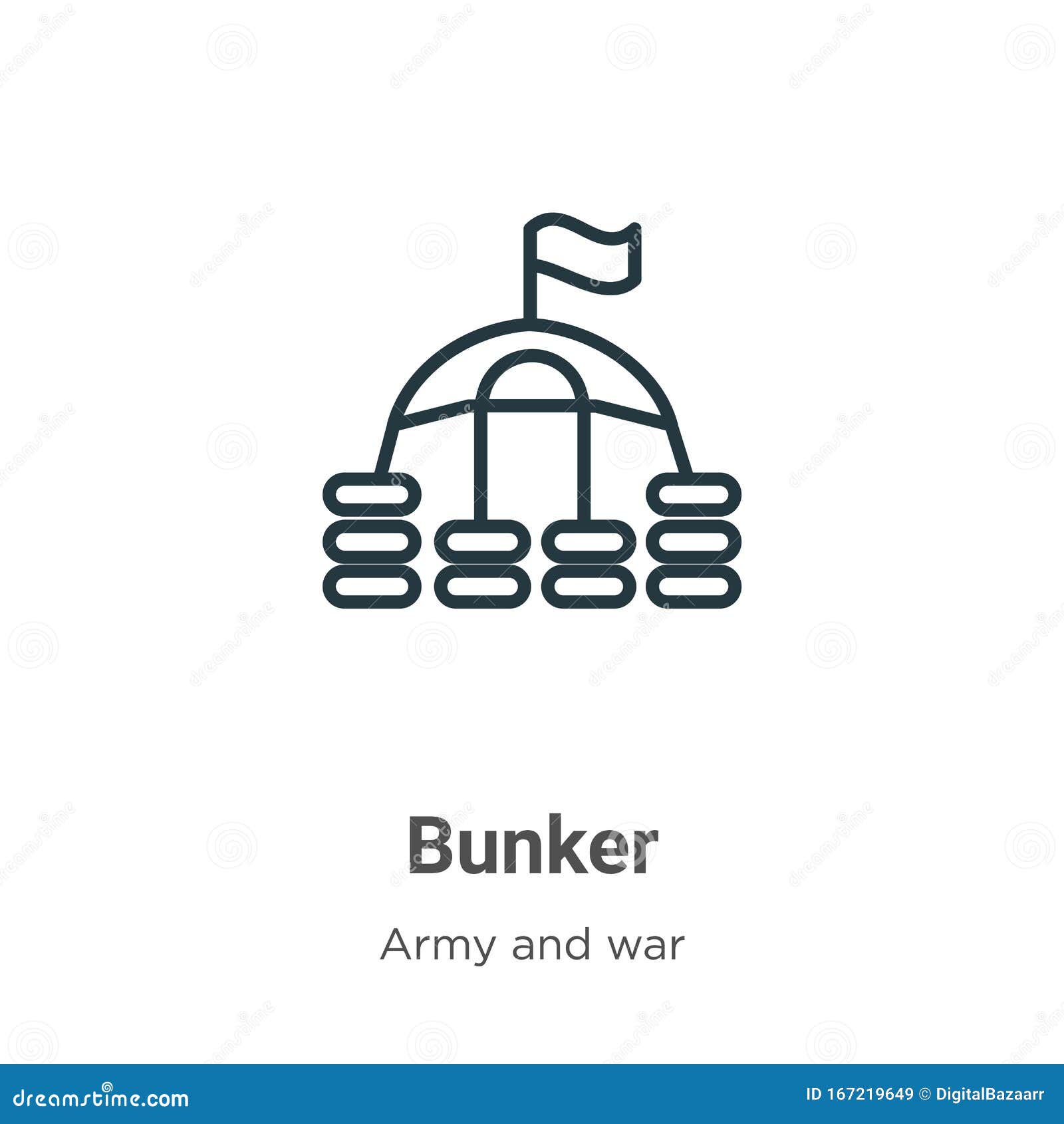 Bunker Concept Vector Linear Icon Isolated On Transparent Background ...