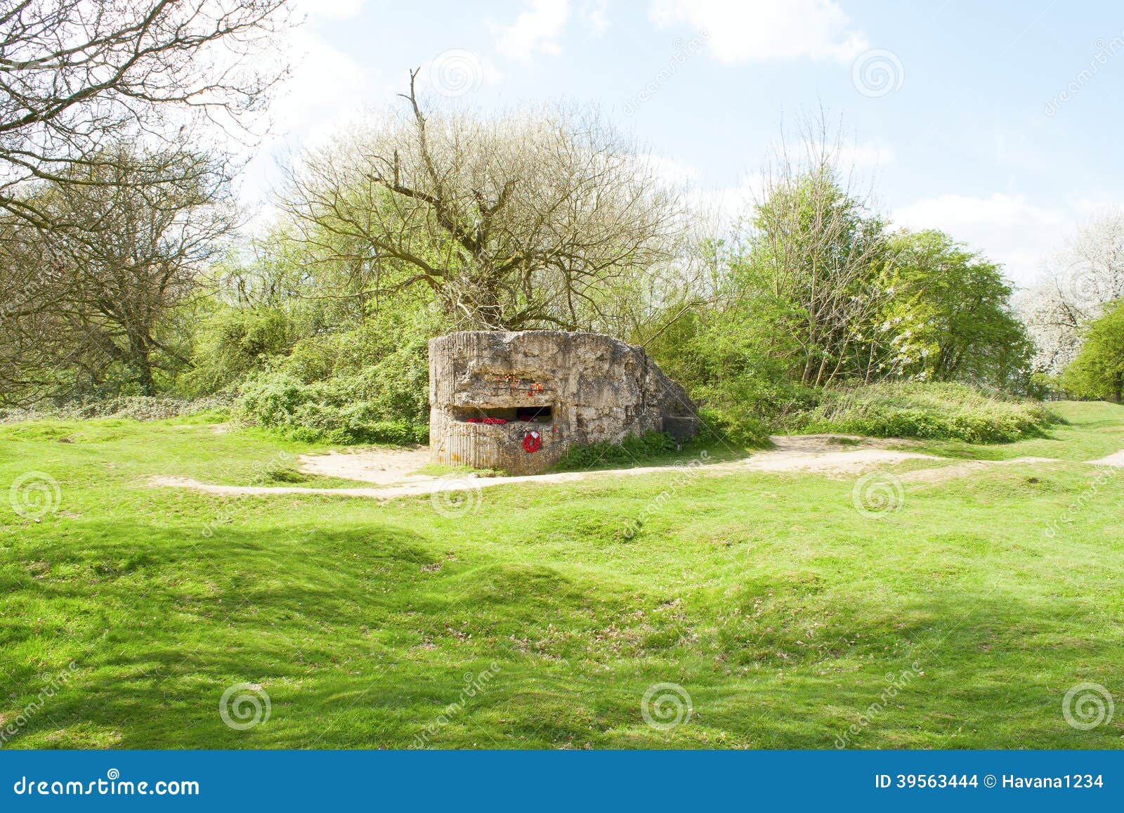 Bunker Pillbox Great World War 1 Flanders Belgium Stock Photo - Image ...