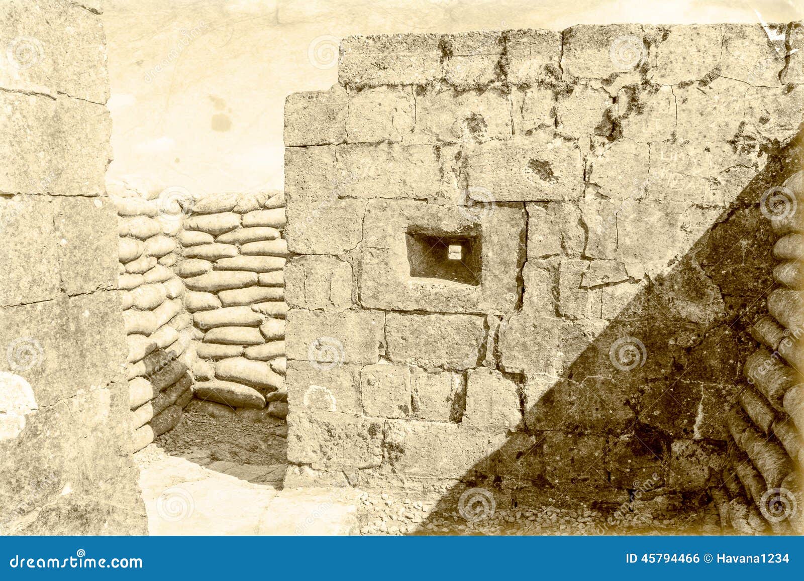 Bunker Pillbox Great World War 1 Flanders Belgium. Stock Photo - Image ...