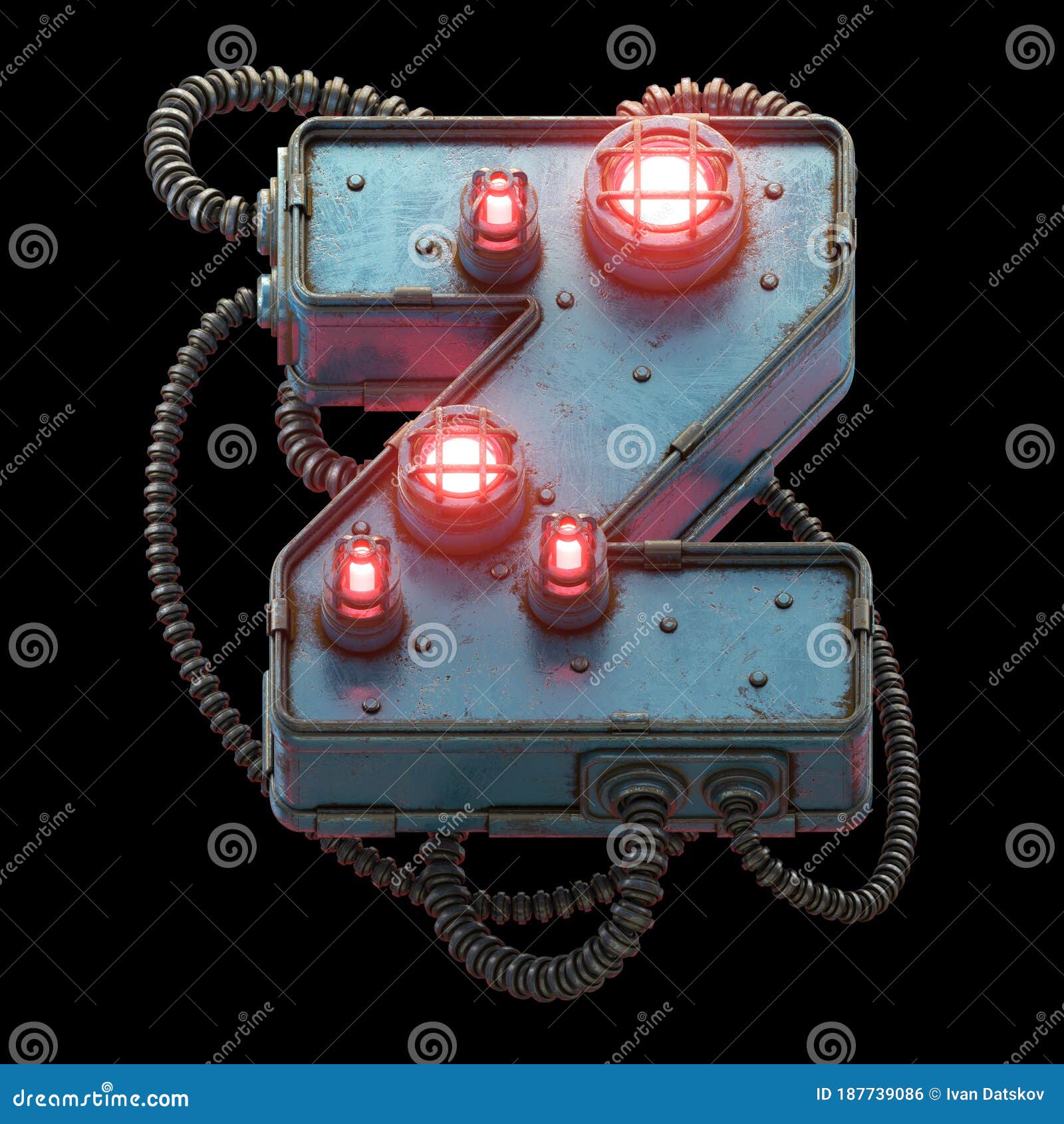 Bunker Red Light Font. Royalty-Free Cartoon | CartoonDealer.com #187738958