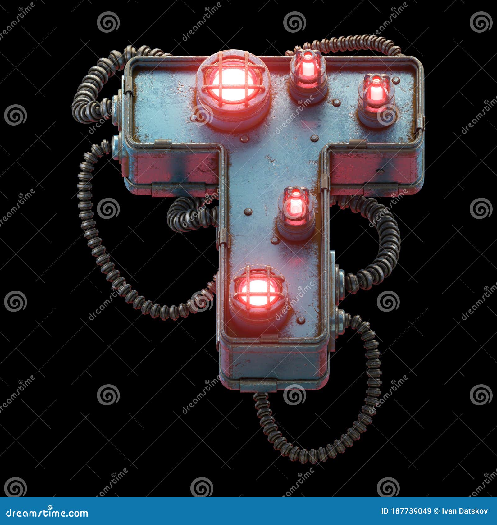 Bunker Red Light Font. Royalty-Free Cartoon | CartoonDealer.com #187738958