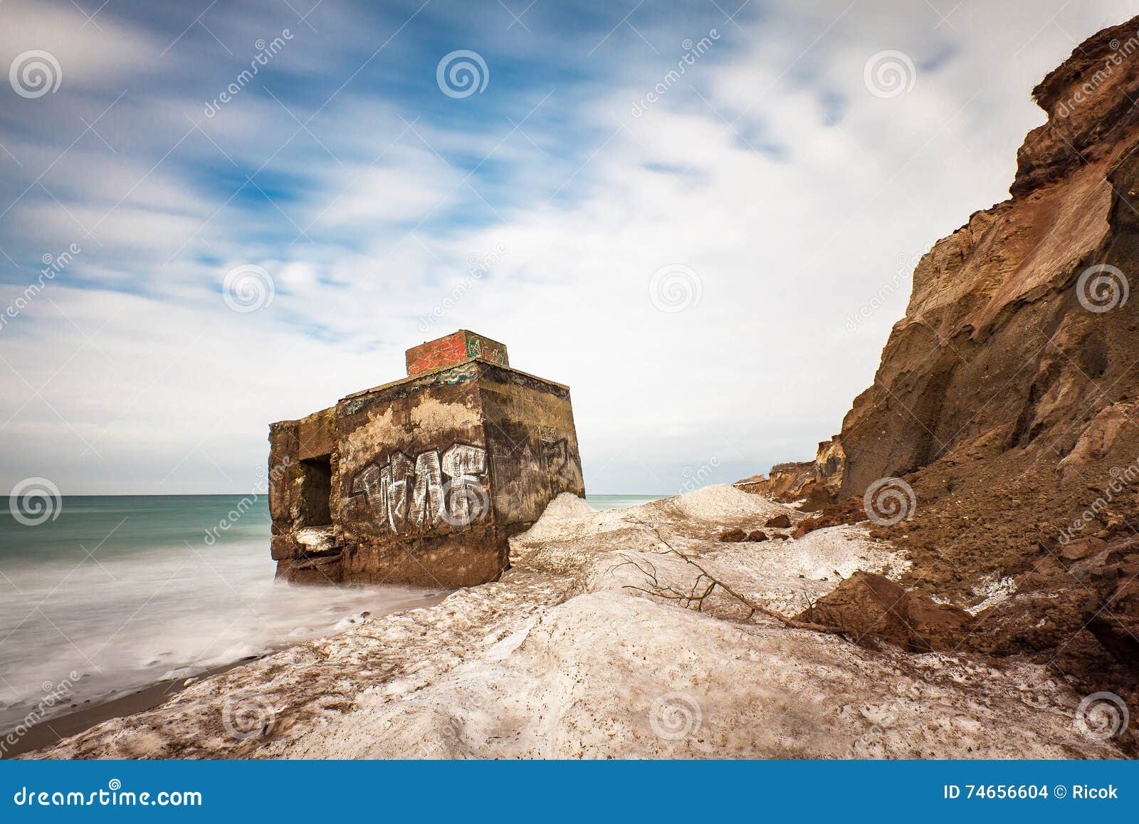 Bunker on Shore of the Baltic Sea Stock Photo - Image of sunny, water ...