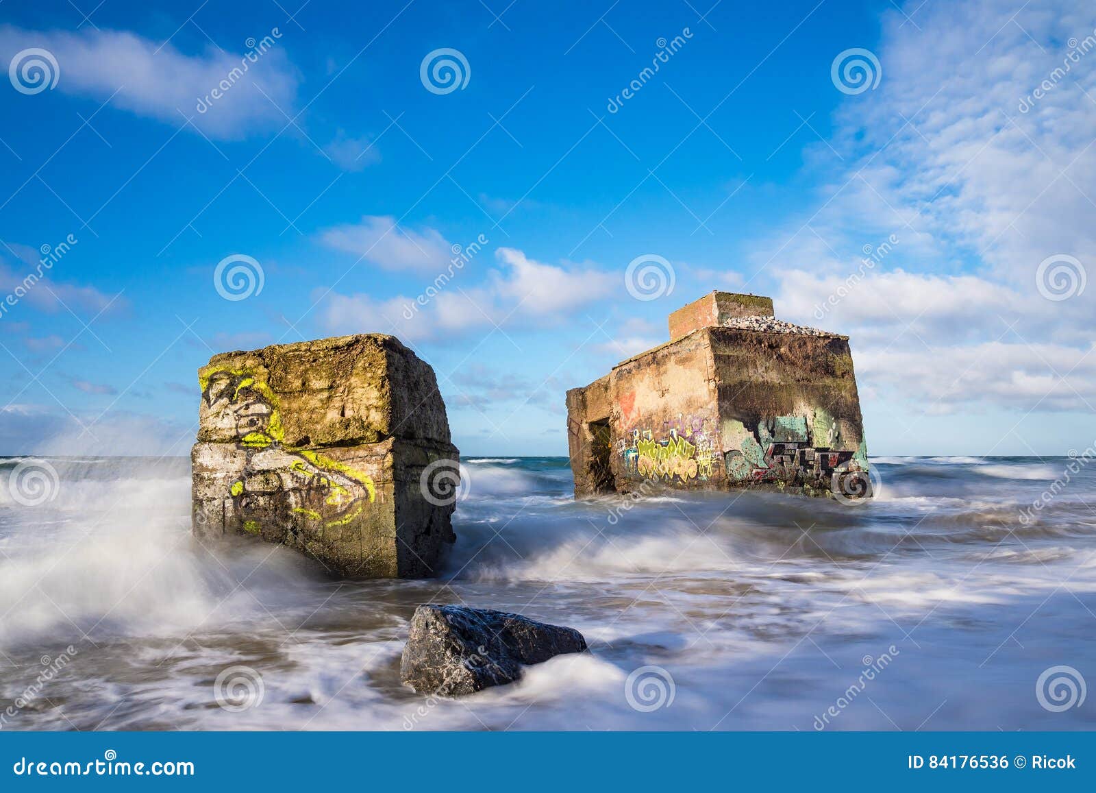 Bunker on Shore of the Baltic Sea on a Stormy Day Editorial Photo ...