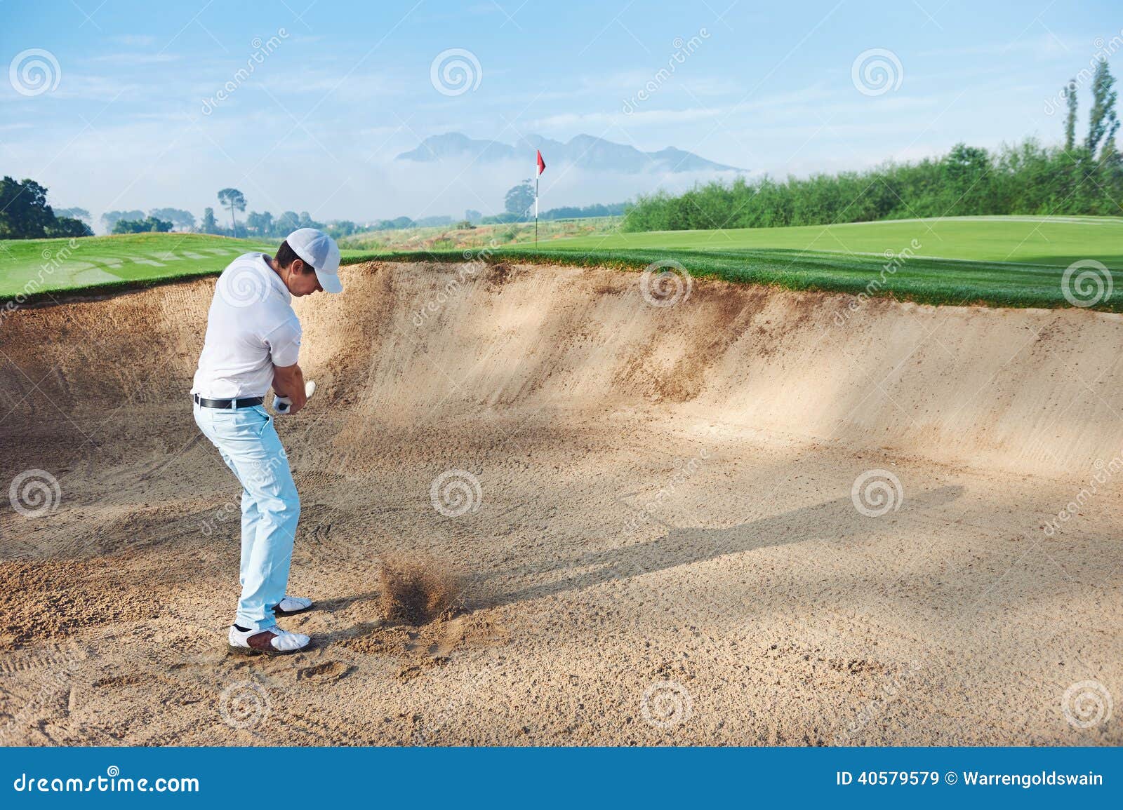 Bunker shot stock image. Image of active, game, golfing - 40579579