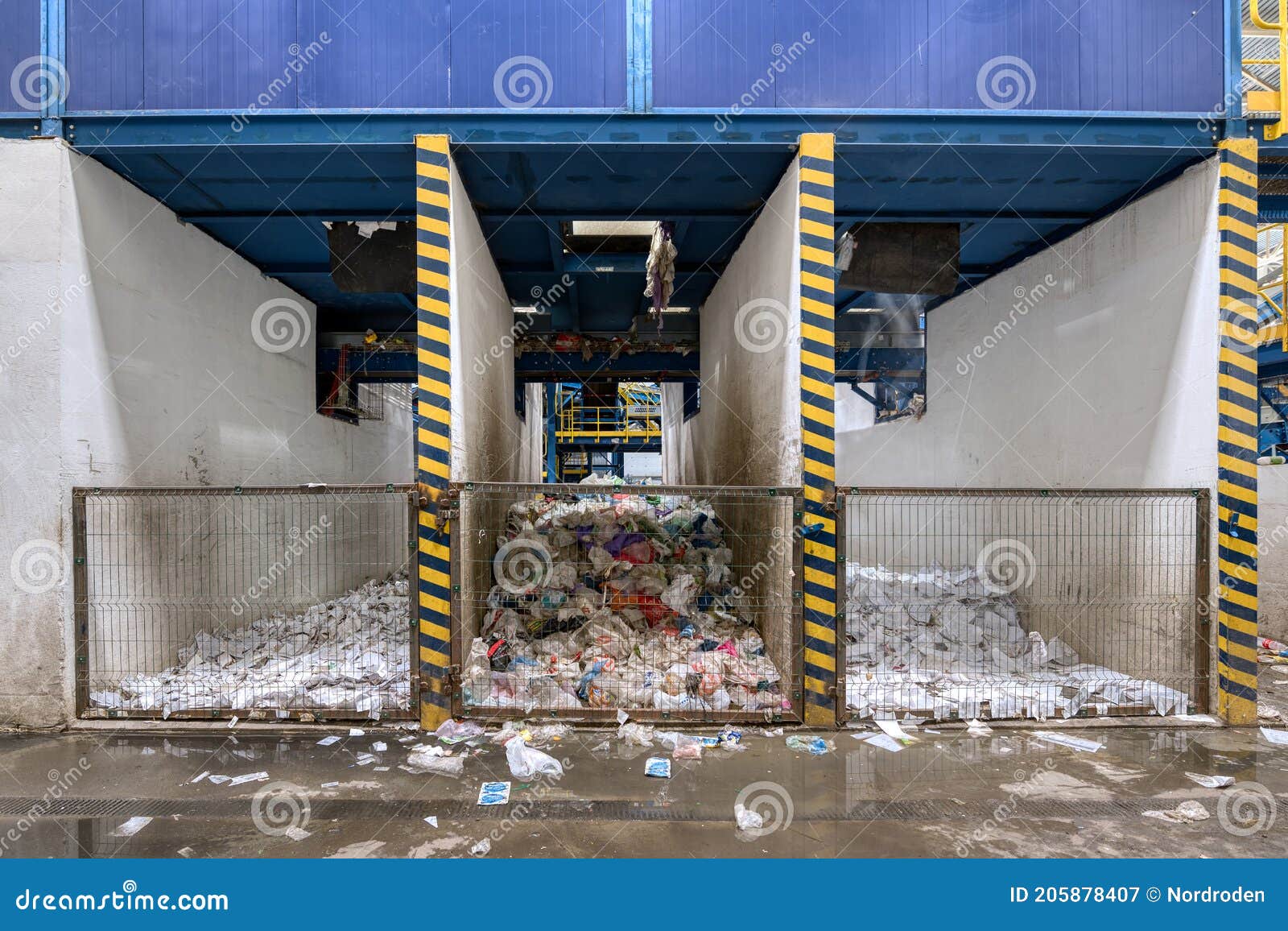 Bunker Storage for Sorted Waste. Containers for Paper and Plastic ...