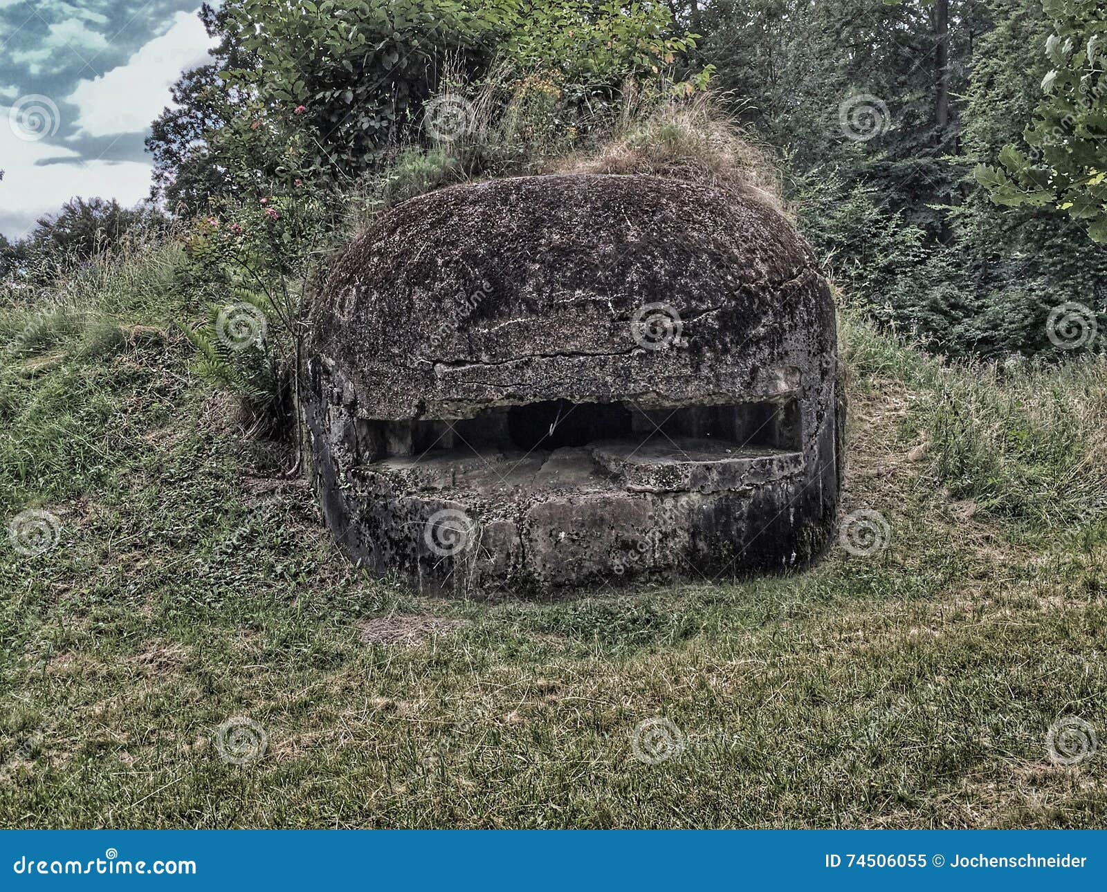 Bunker of Ww2 in France, Alsace Stock Image - Image of flak, dark: 74506055