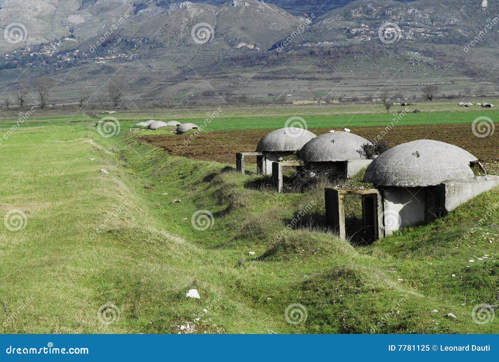Bunkers on field stock image. Image of socialist, regime - 7781125