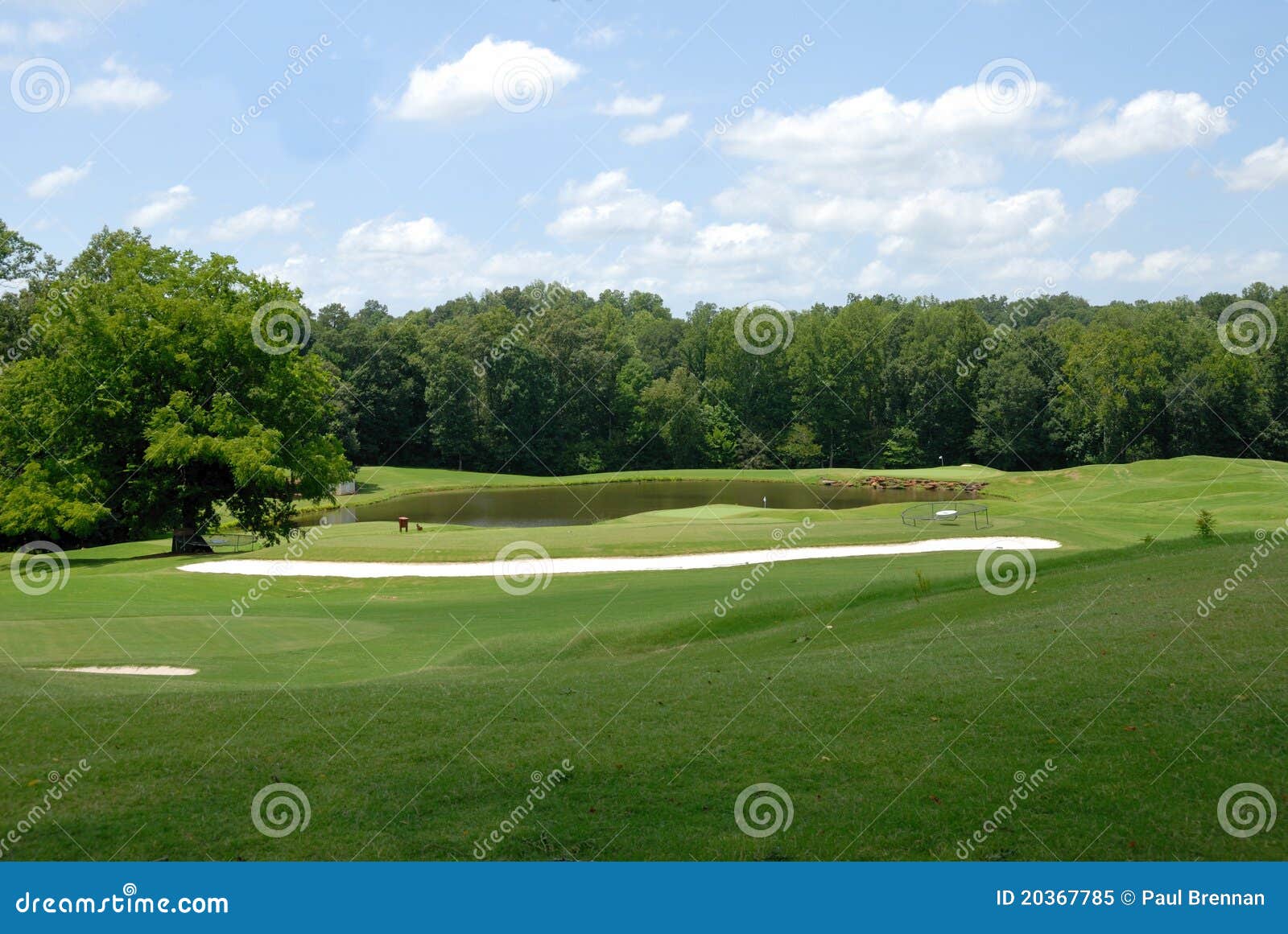 Bunkers on golf course stock image. Image of trees, traps - 20367785