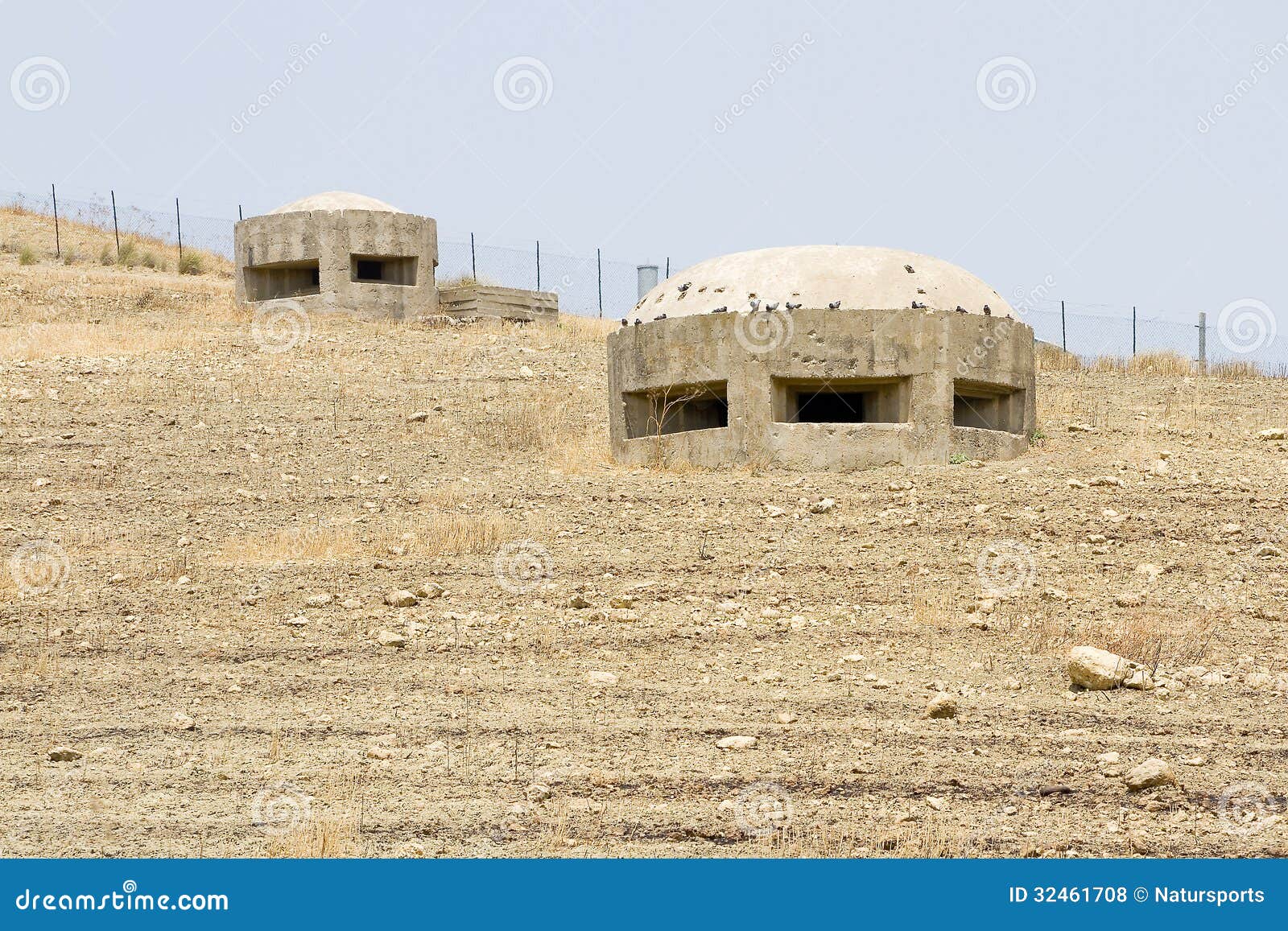 Bunkers in Licata stock photo. Image of bunker, hill - 32461708