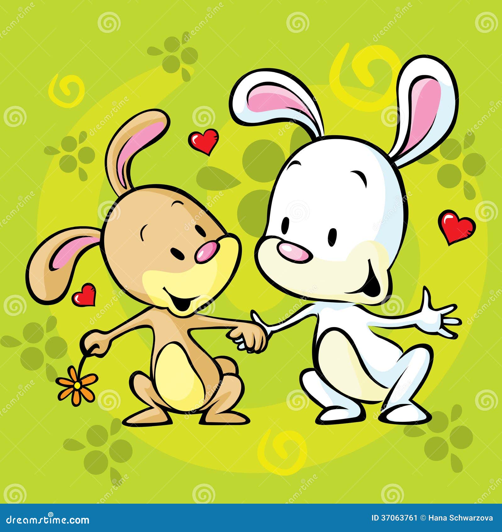 Bunnies in love stock vector. Illustration of sweet, bunny - 37063761