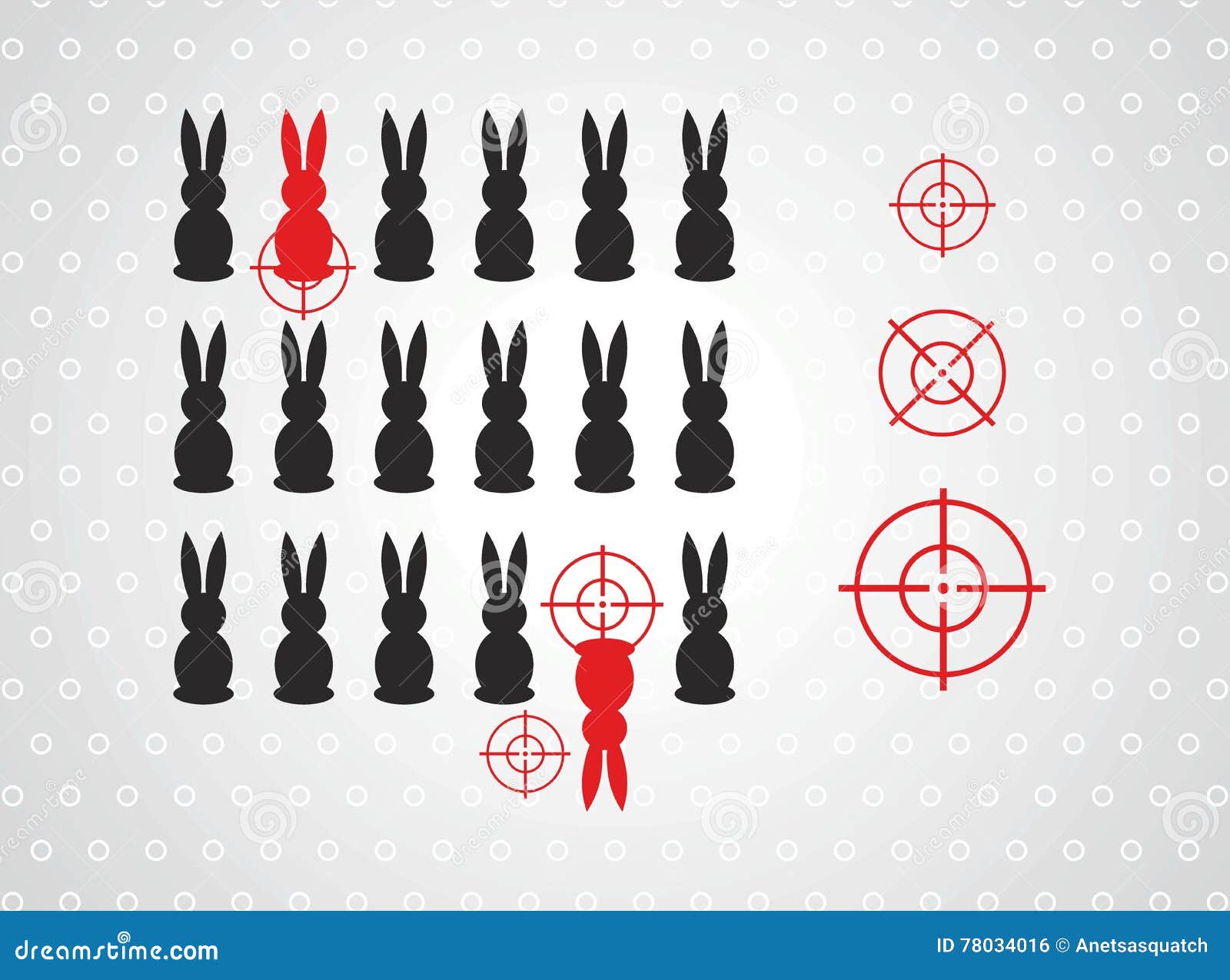 Bunnies and the Targets Vector Illustration Stock Illustration ...