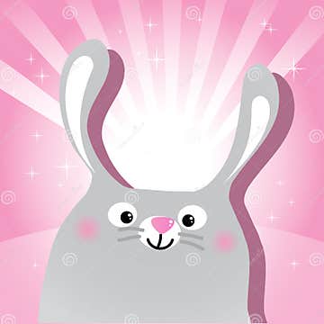 Bunny stock vector. Illustration of funny, easter, pink - 18439636