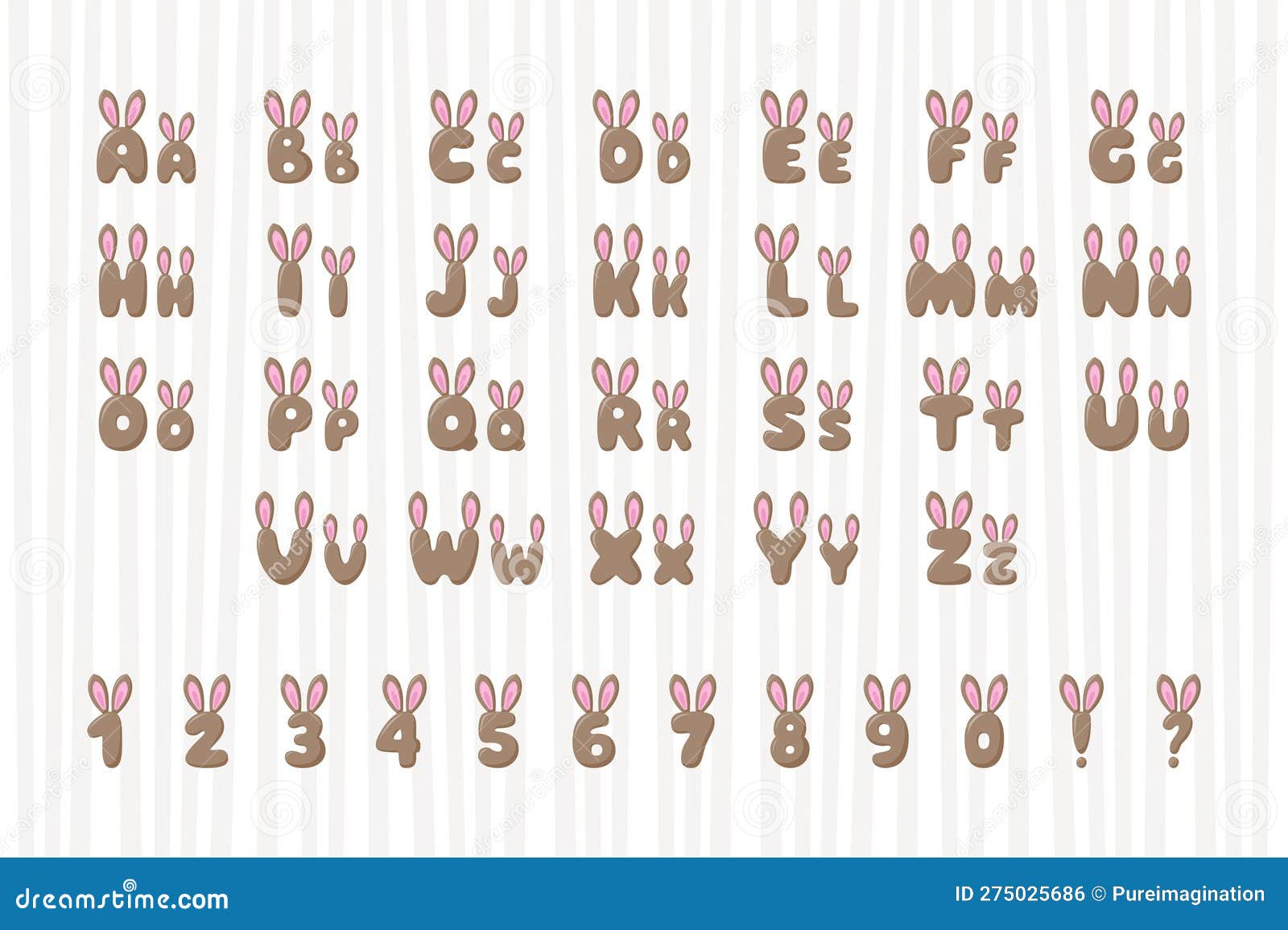 Bunny Alphabet in Cartoon Style Stock Vector - Illustration of website ...