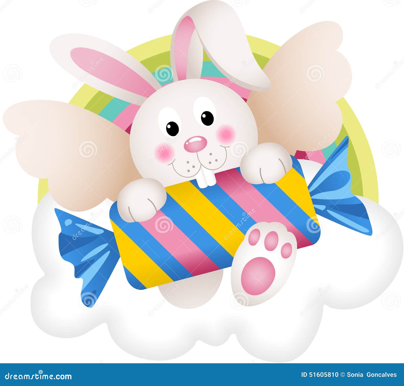 Bunny Angel Cherub Baby Cartoon Cloud Background | CartoonDealer.com ...