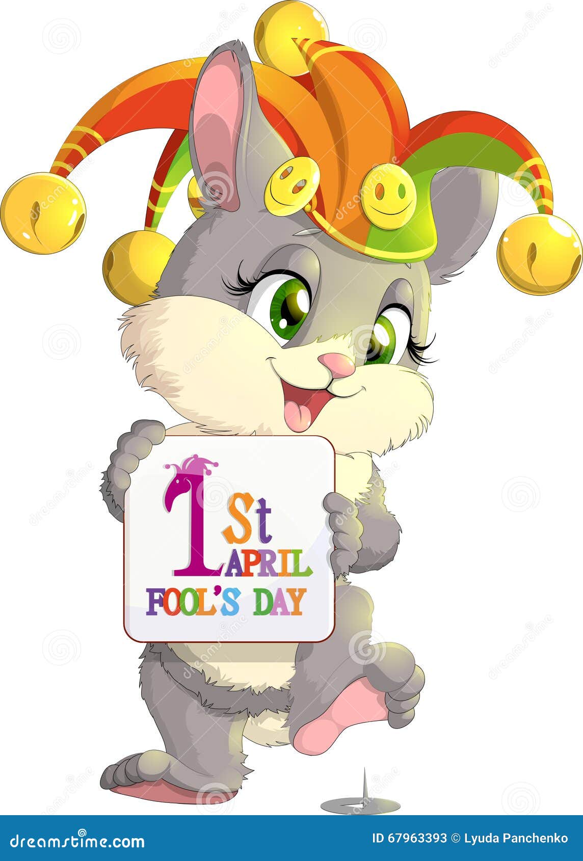 Bunny as of April stock vector. Illustration of vector - 67963393