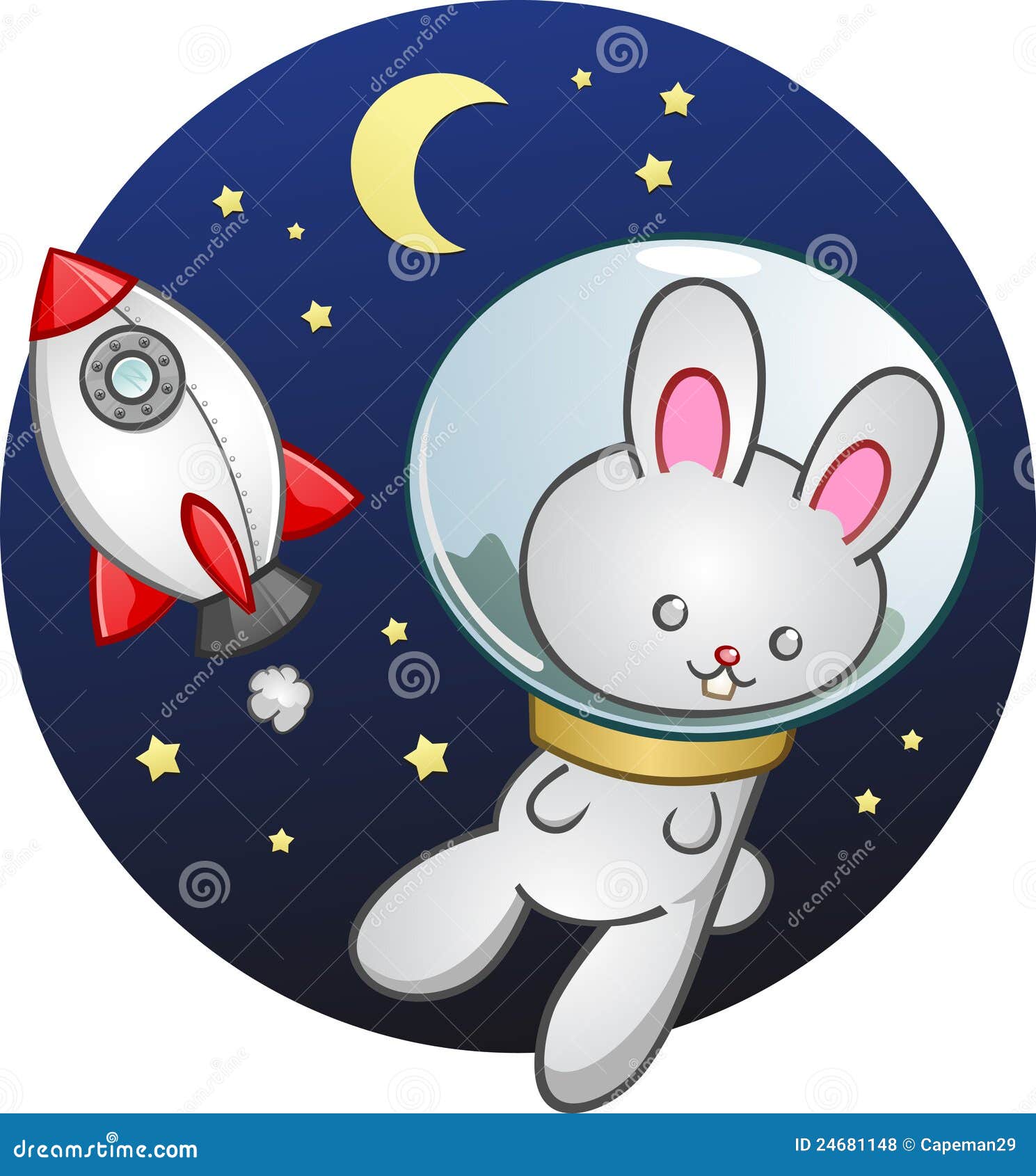 Bunny Astronaut stock vector. Illustration of cute, mascot - 24681148