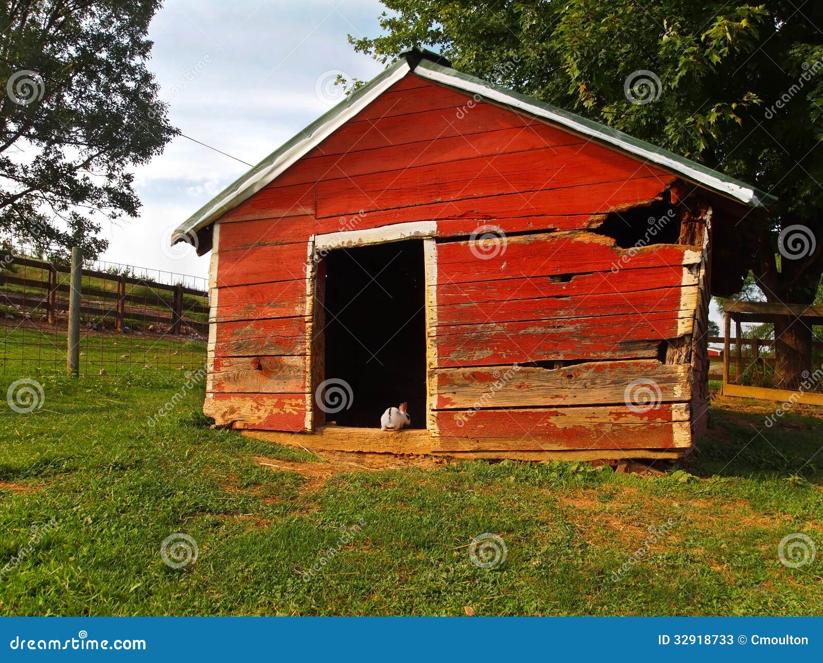 Bunny Barn stock image. Image of scenic, country, green - 32918733