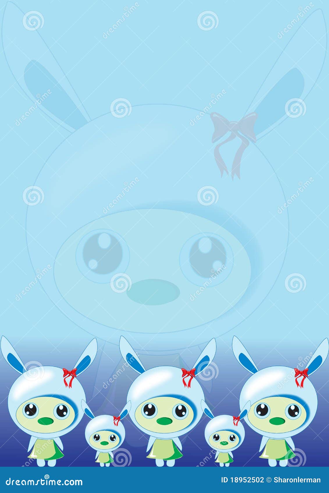 Bunny blue wallpaper stock vector. Illustration of ears - 18952502