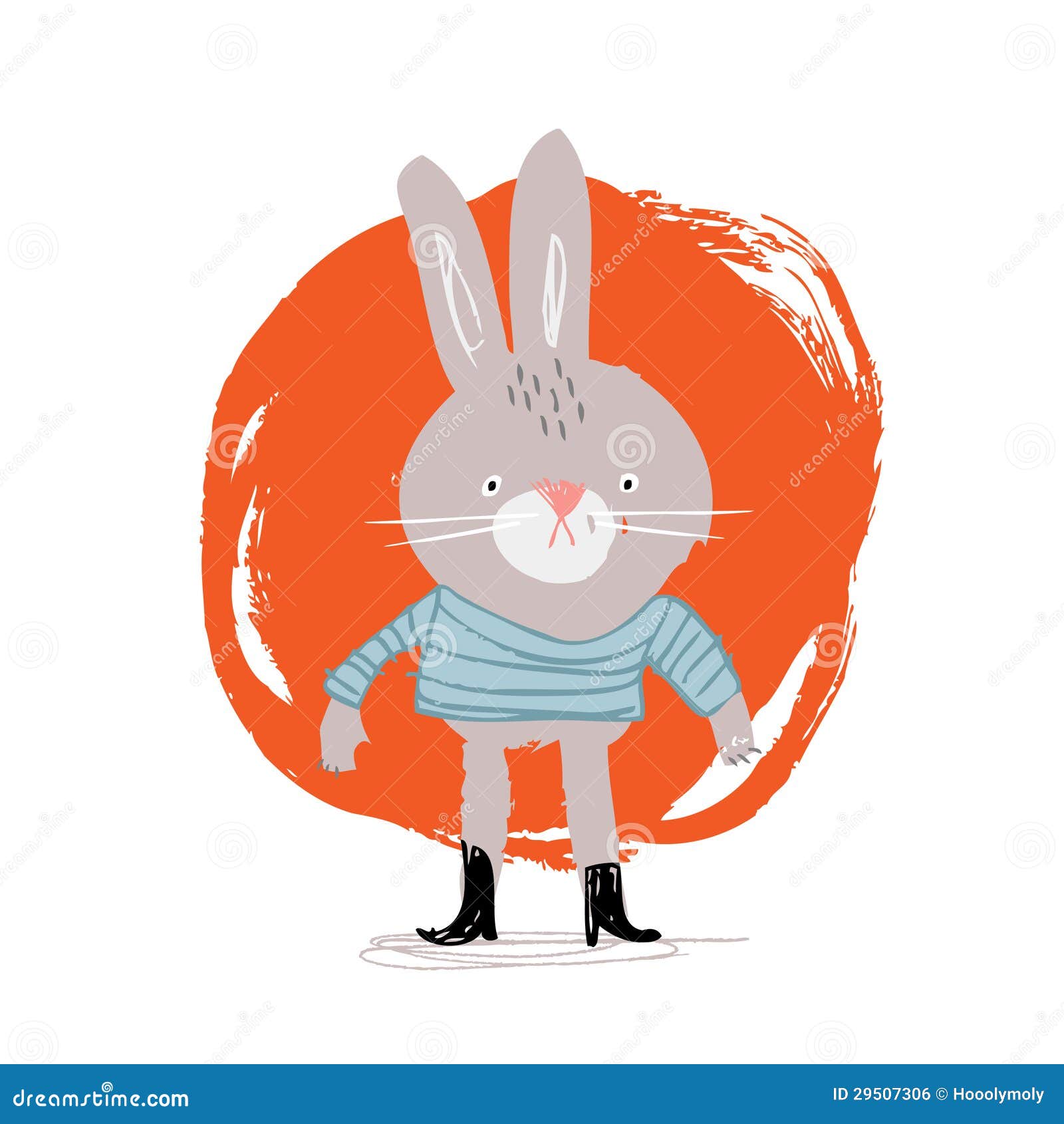Bunny in boots stock vector. Illustration of vector, textured - 29507306