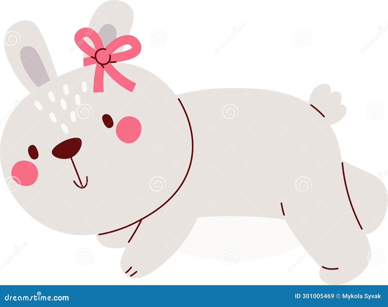 Bunny with Bow stock vector. Illustration of background - 301005469