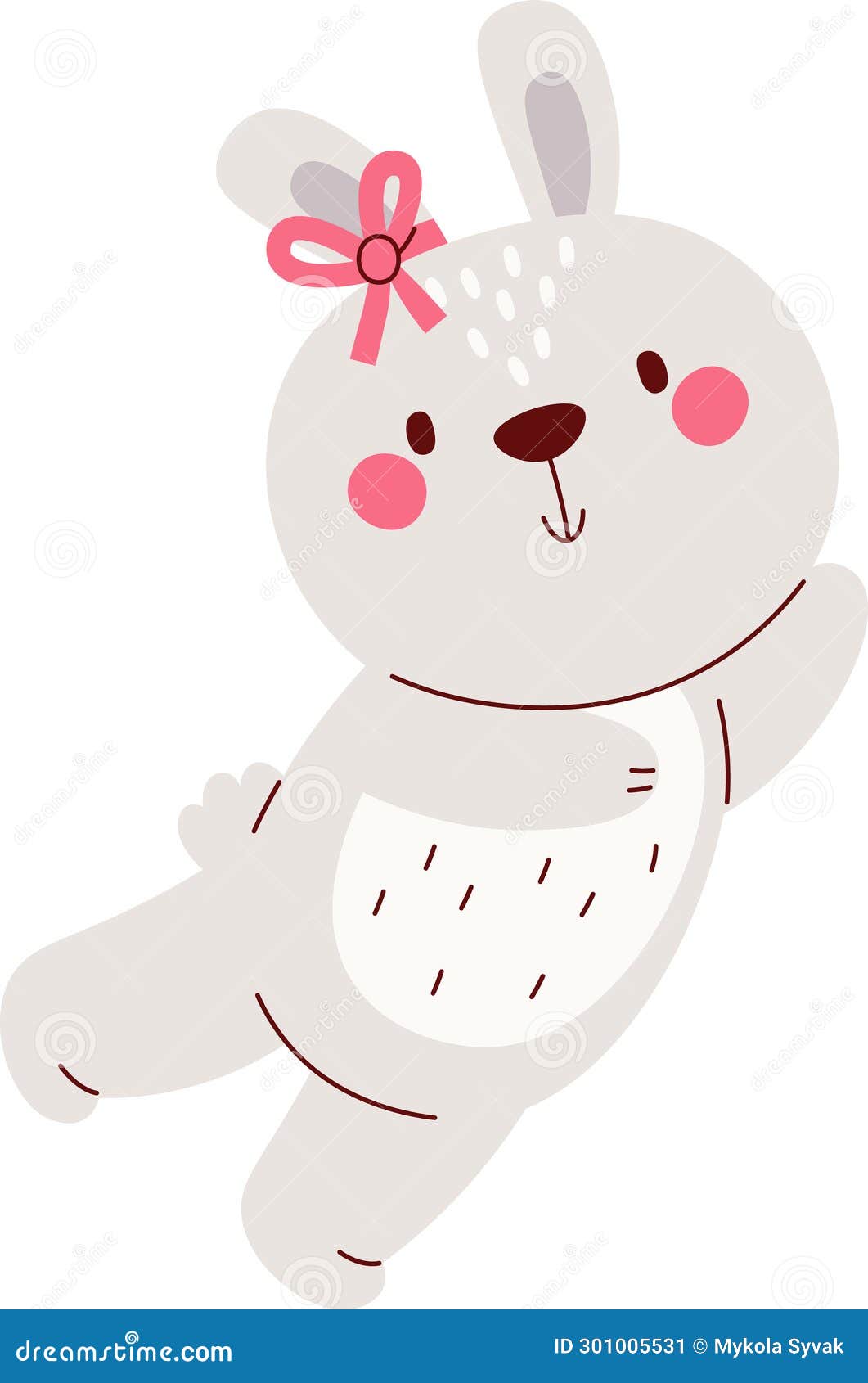 Bunny with Bow stock vector. Illustration of bunny, rabbit - 301005531